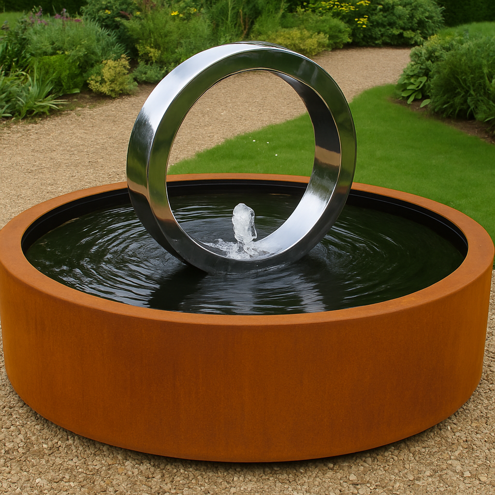 Corten Steel ROUND Still Water Ponds – Paul Taylor Metalwork